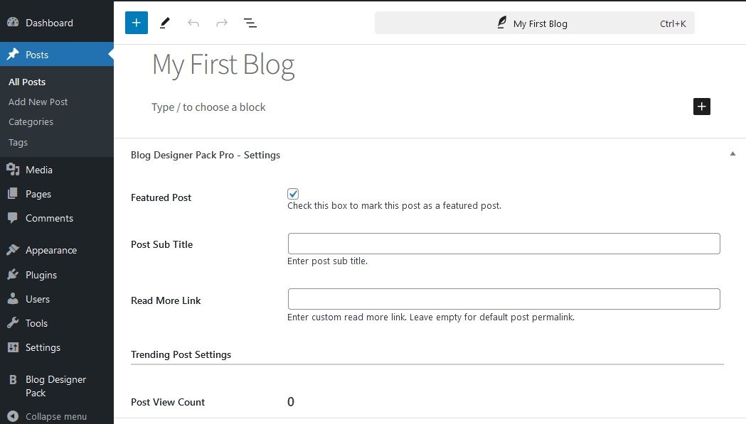 Blog Post Settings - InfornWeb Documentation