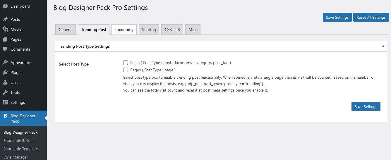 Trending Post Settings - InfornWeb Documentation